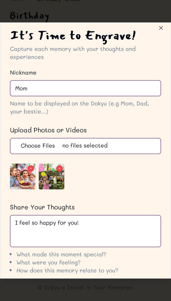 Dokyu - Invest In Your Memories